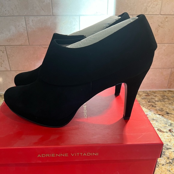 Adrienne Vittadini | Shoes | Black Suede Platform Shooties | Poshmark